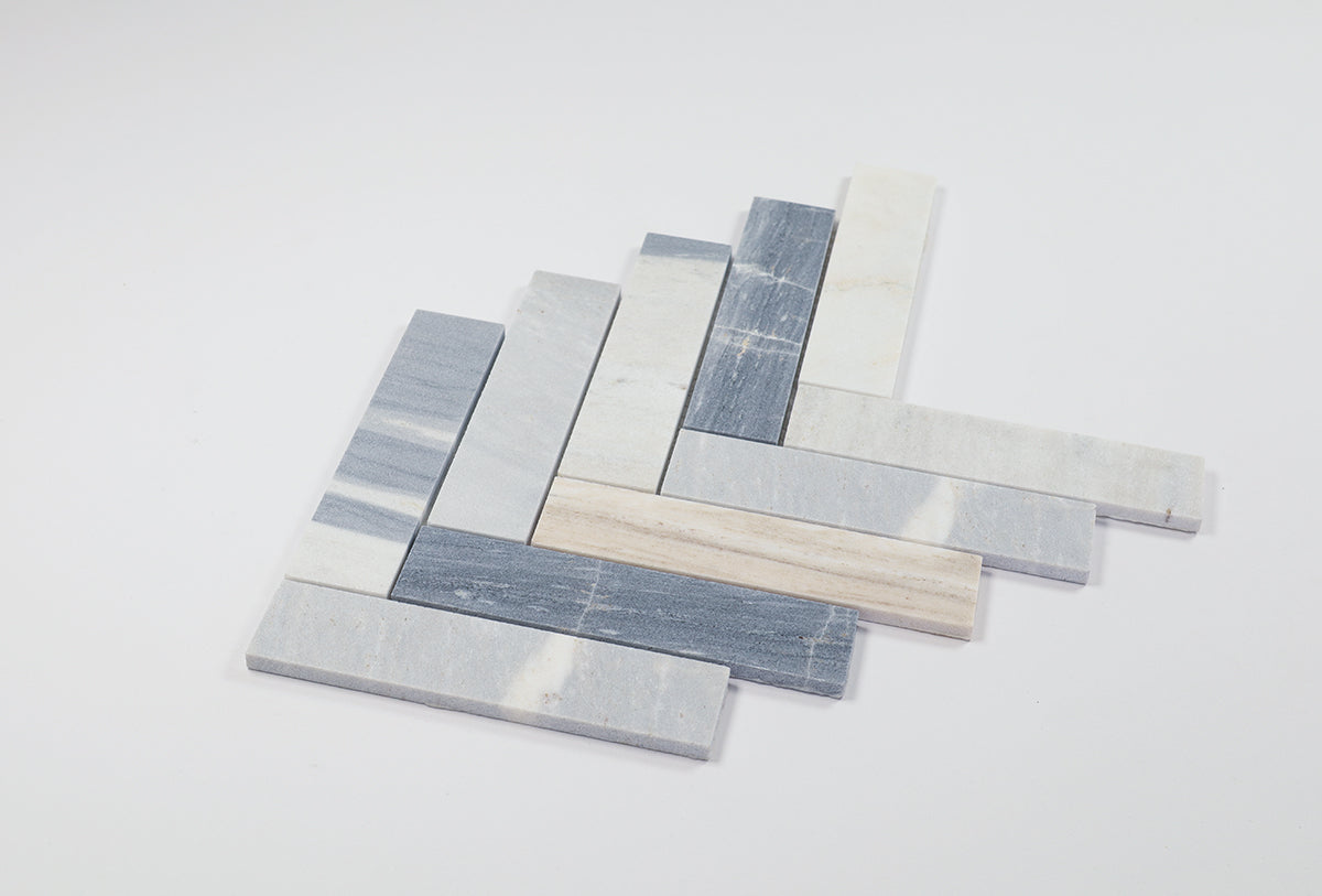Trinity Blue Stone Herringbone Mosaic – Wellsons