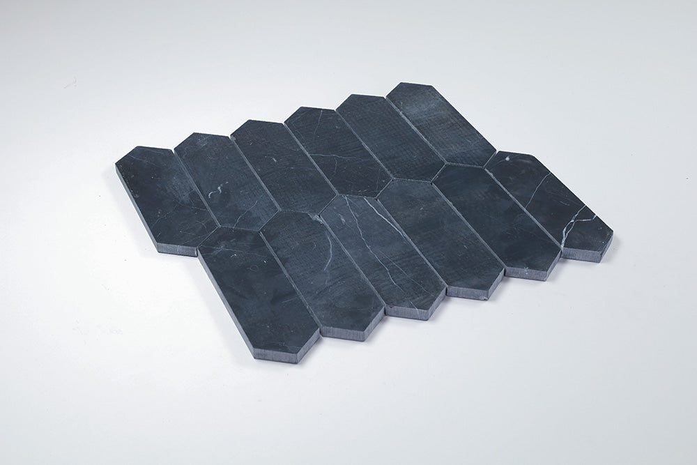Deca Black Honed Long Hexagon Tile – Wellsons