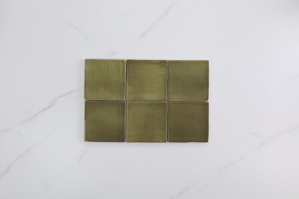 Palm Springs Green Gloss Small Square Tile – Wellsons