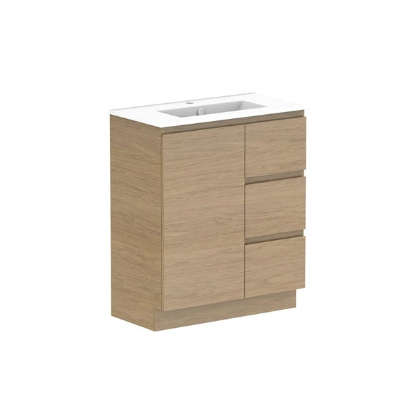 ADP Glacier Ensuite Door and Drawer Trio Vanity With Ceramic Top - Lit ...