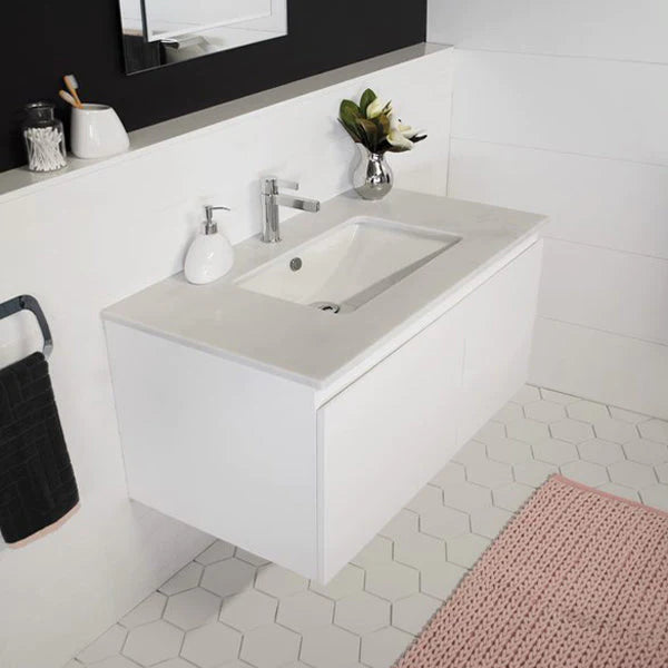 ADP Glacier Door and Drawer Slim Vanity with Solid Surface Top - Lite ...