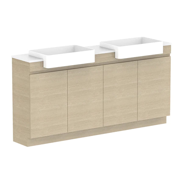 ADP Glacier Semi Recessed All Door Trio Vanity Solid Surface Top - Pro ...