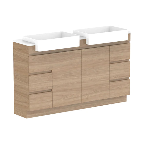 ADP Glacier Semi Recessed Door & Drawer Trio Vanity Solid Surface Top ...