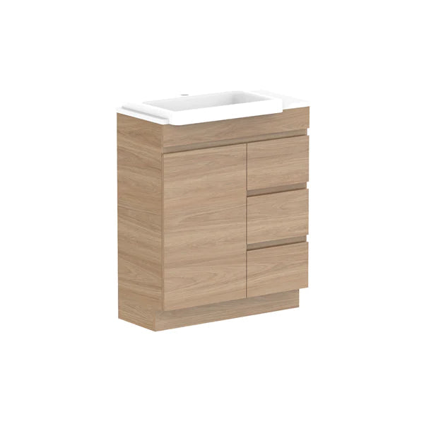 ADP Glacier Semi Recessed Door & Drawer Trio Vanity Solid Surface Top ...