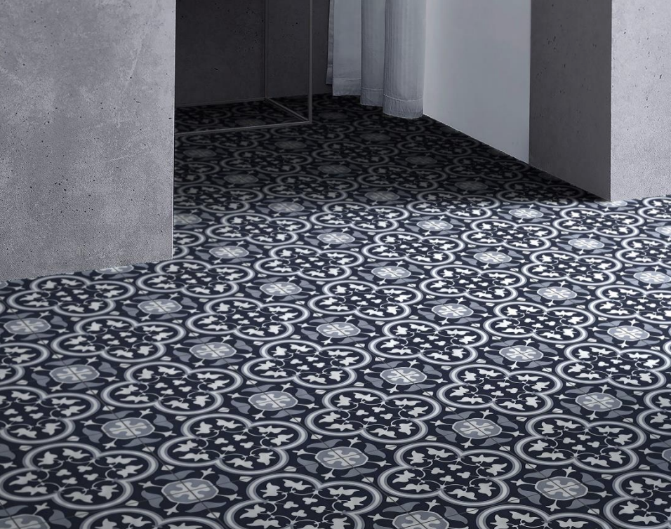 Indigo Dark Blue Matt Encaustic Look Tile – Wellsons