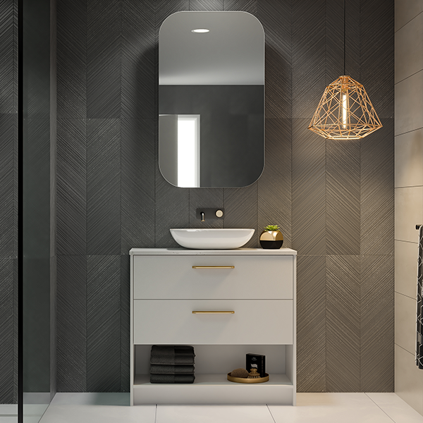 Timberline Karlie Floor Standing Small Vanity with SilkSurface Top & B ...