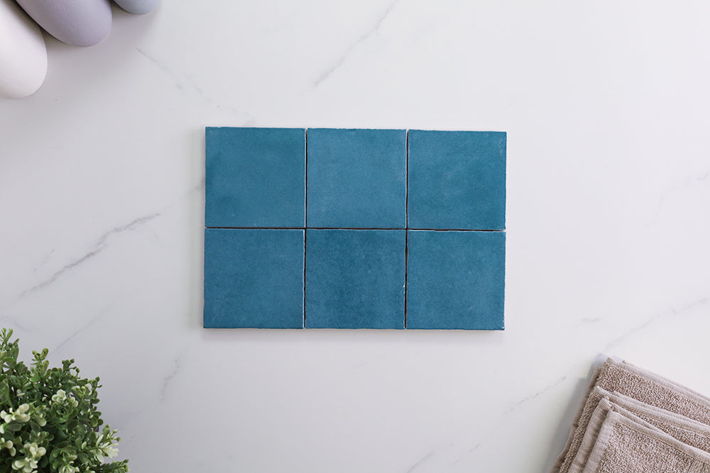 Milan Petrolio Semi Gloss Small Square Tile – Wellsons